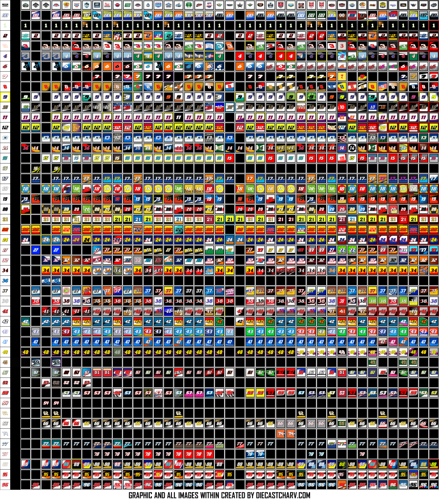 2020 CUP PAINT SCHEME CHART